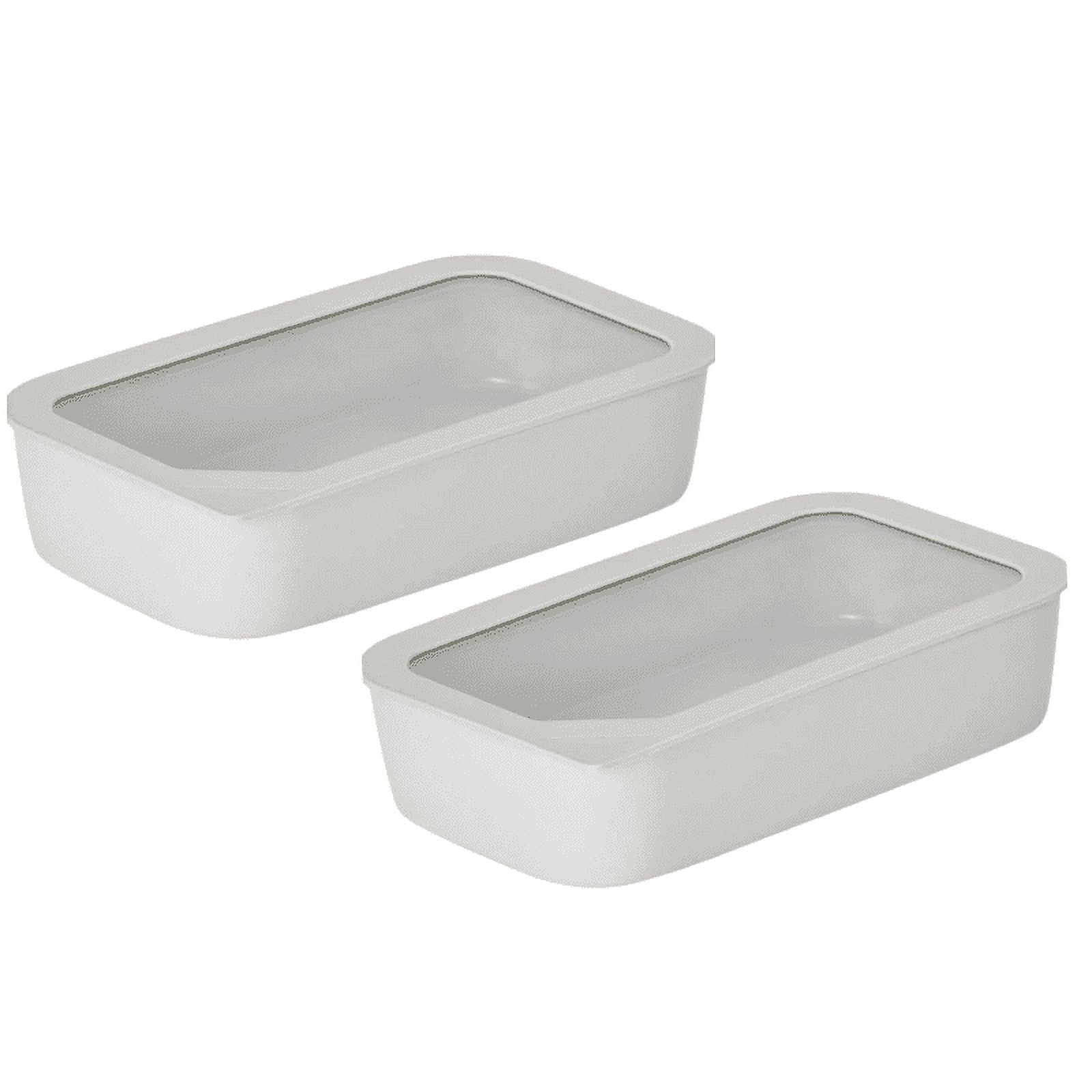 (Set of 2) Neoflam FIKA One Porcelain Food Container Set with Glass Lid ...
