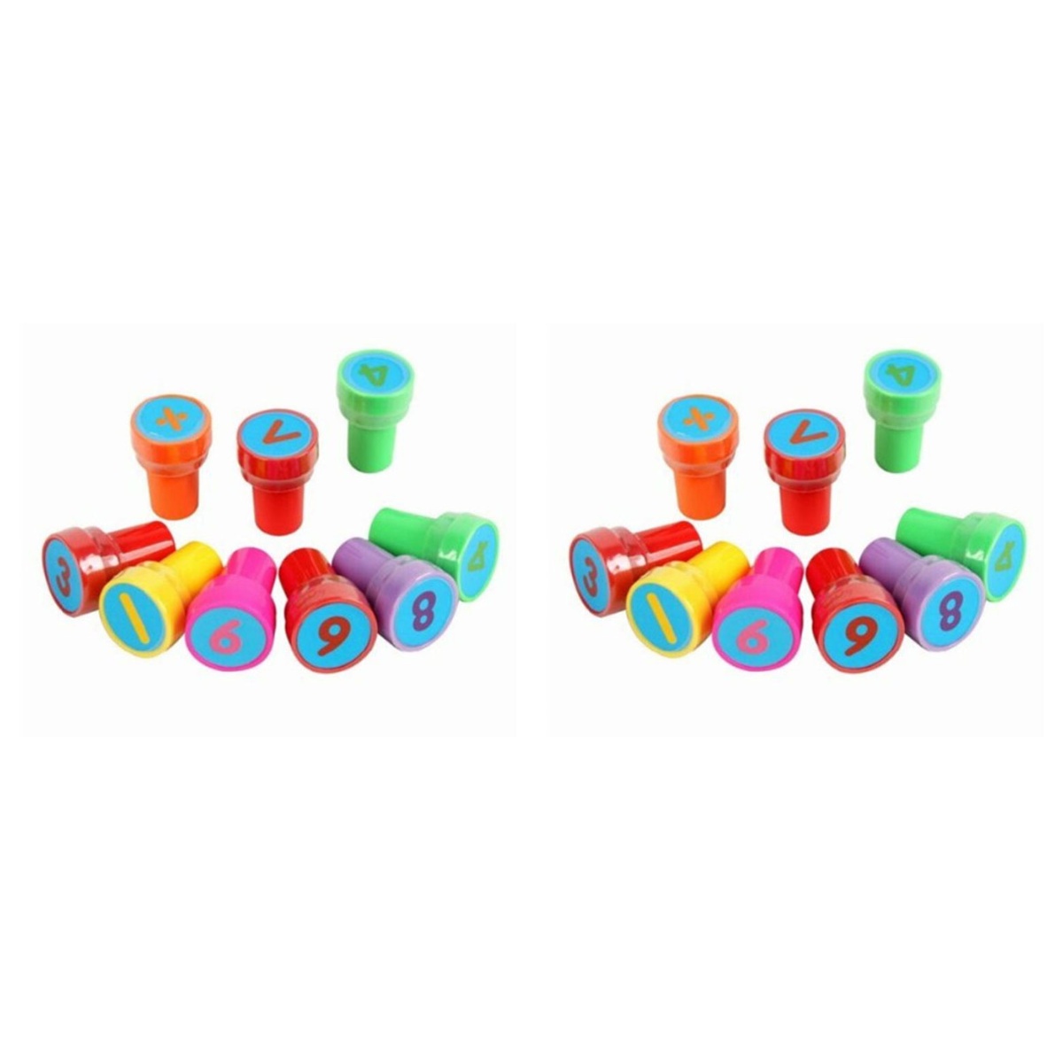 Set of 2 Number Stamps for Kids Learning Toys Educational Diary Wood ...