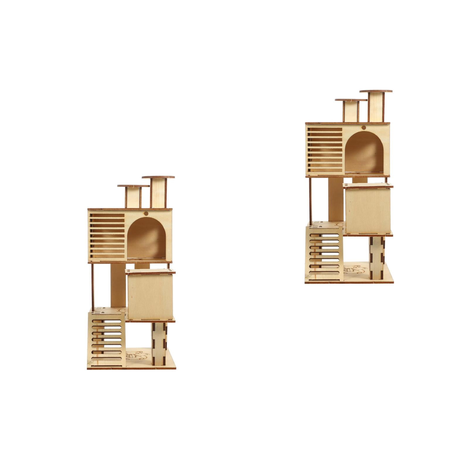 Set of 2 Obstacle Hamster Villa House Cage Decoration Fitness - Walmart.com