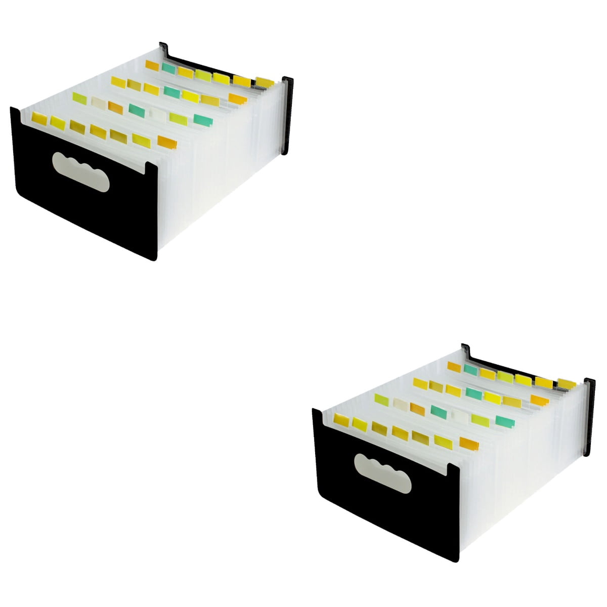 Set of 2 Organ Folder Pocket File Organizer Expandable Black - Walmart.com