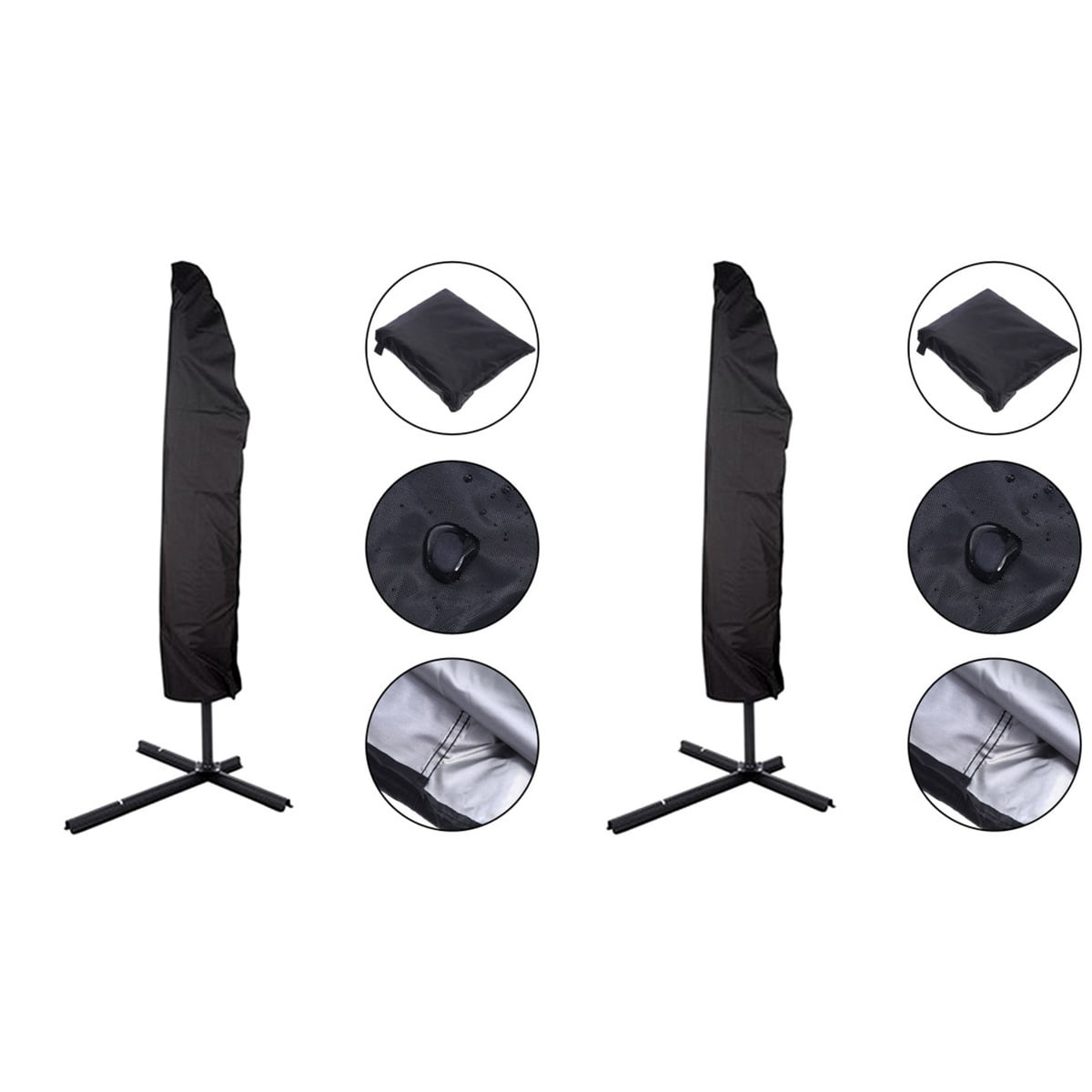 Set of 2 Outdoor Parasol Awning Umbrella for Garden Sofa Cover Parasols ...