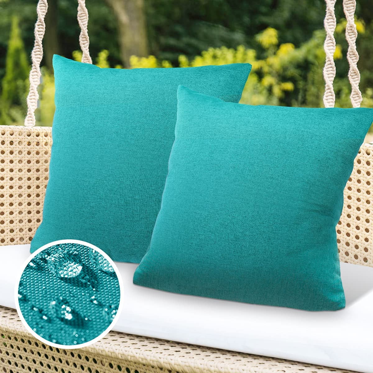 2-Pack Decorative Waterproof Throw Pillow Covers 18x18 for Patio/Garden ...