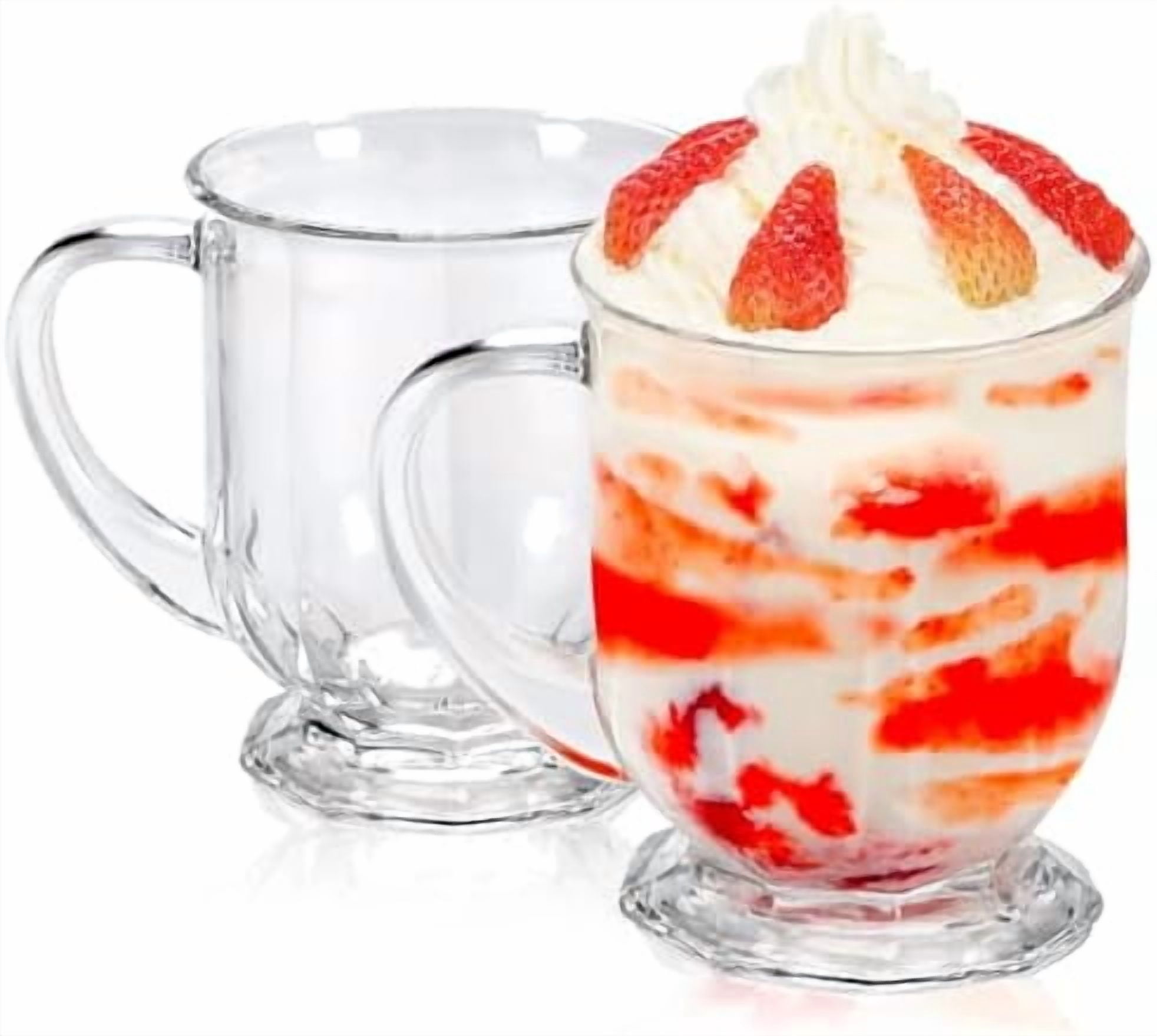 Set of 2 Oversized Glass Coffee Mugs 20 Oz Large Coffee Mugs, Glass ...