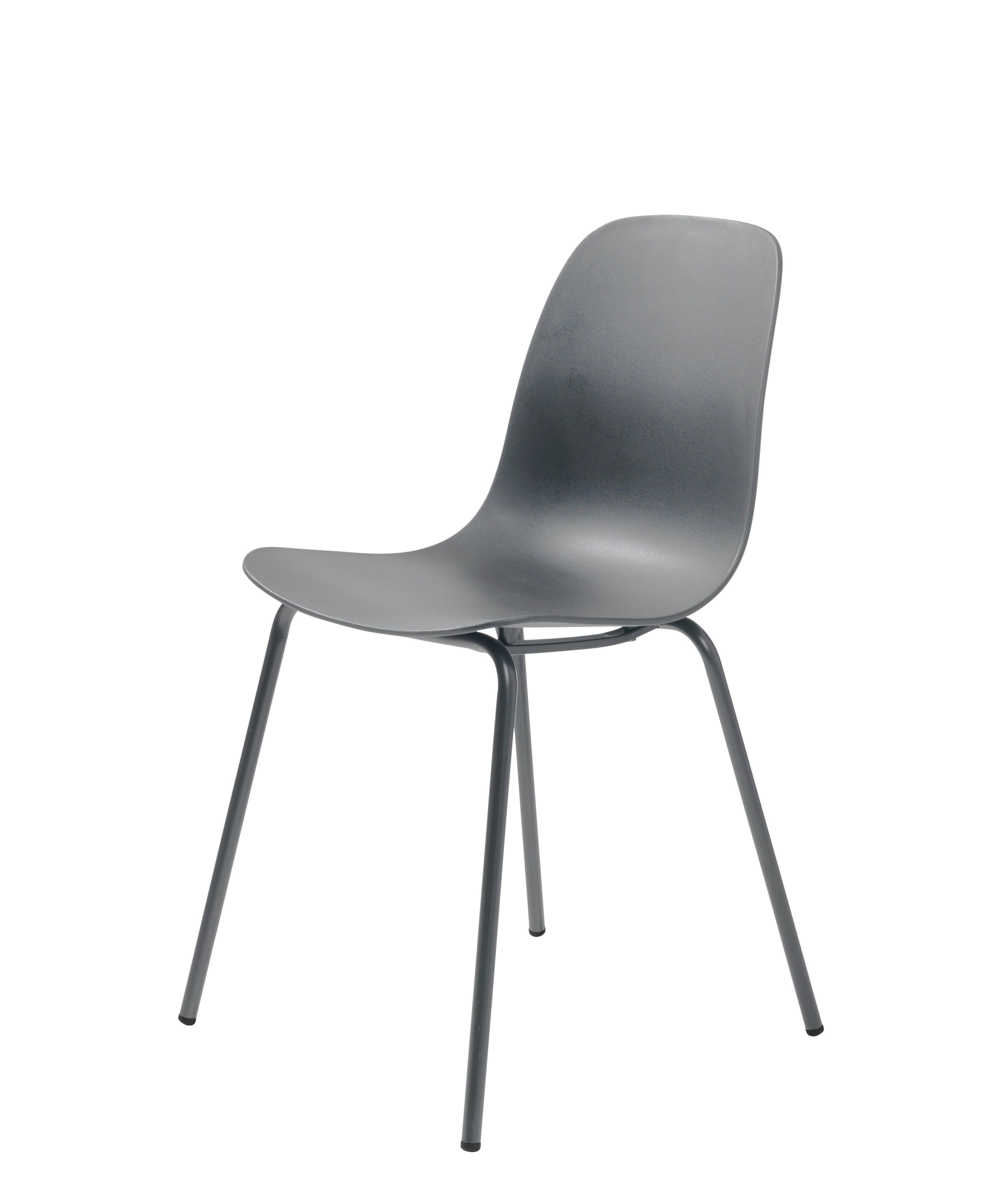 Set of 2 PVC Chairs with Matching Steel Legs, Grey - Walmart.com