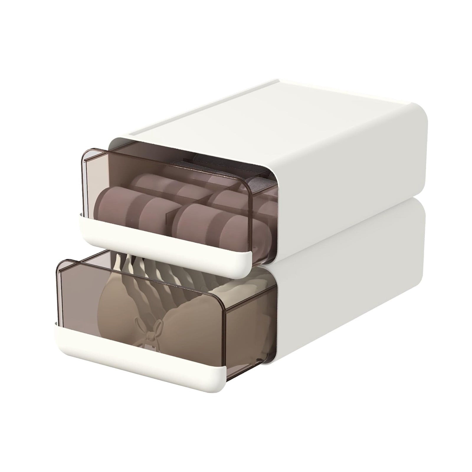 Set of 2 Pack Slim Storage Drawer,Divided Storage Box with 10 ...