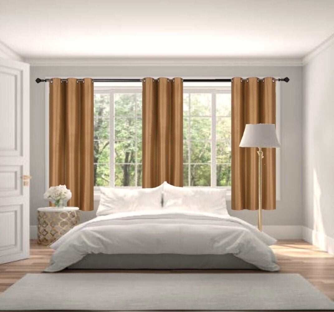 Set of 2 Panels Adam Gold Color 100% Blackout Full Darkening Room ...