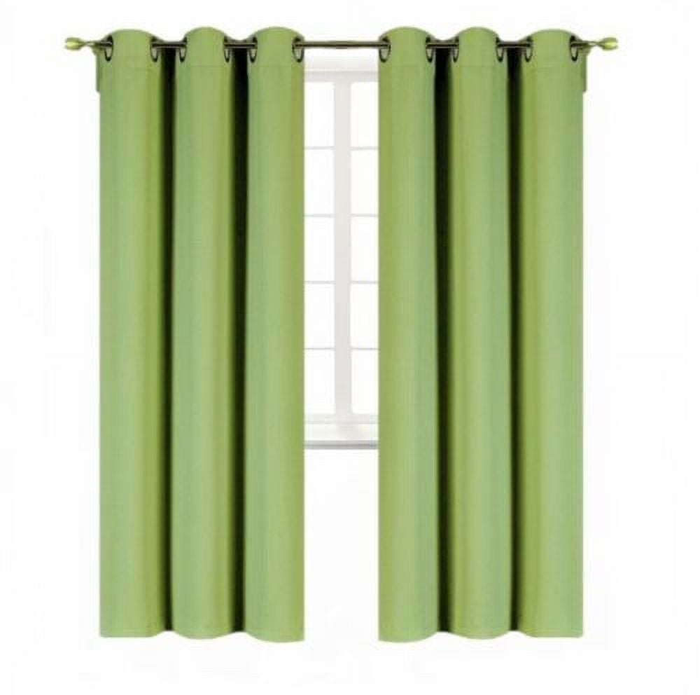 Set of 2 Panels K68 Sage Color Blackout Window Curtains 84" inches ...