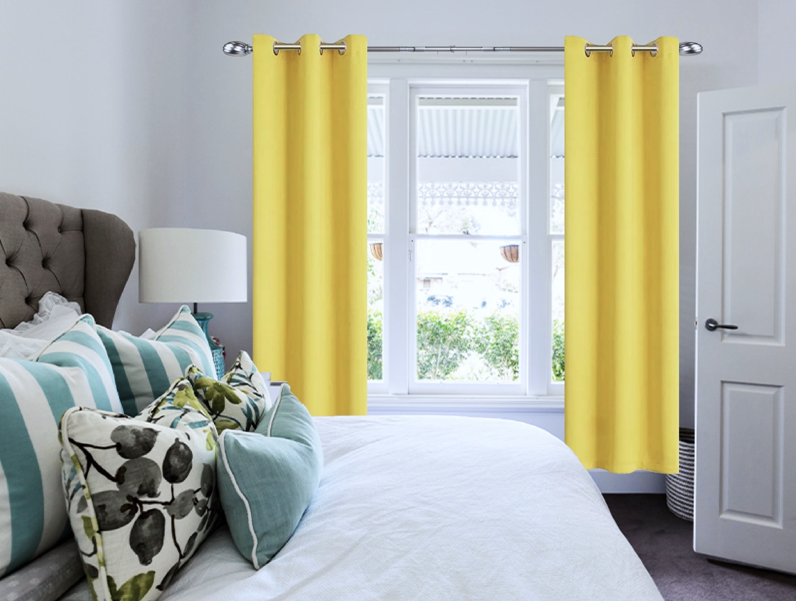 Yellow Blackout Curtains Set of 2, 84