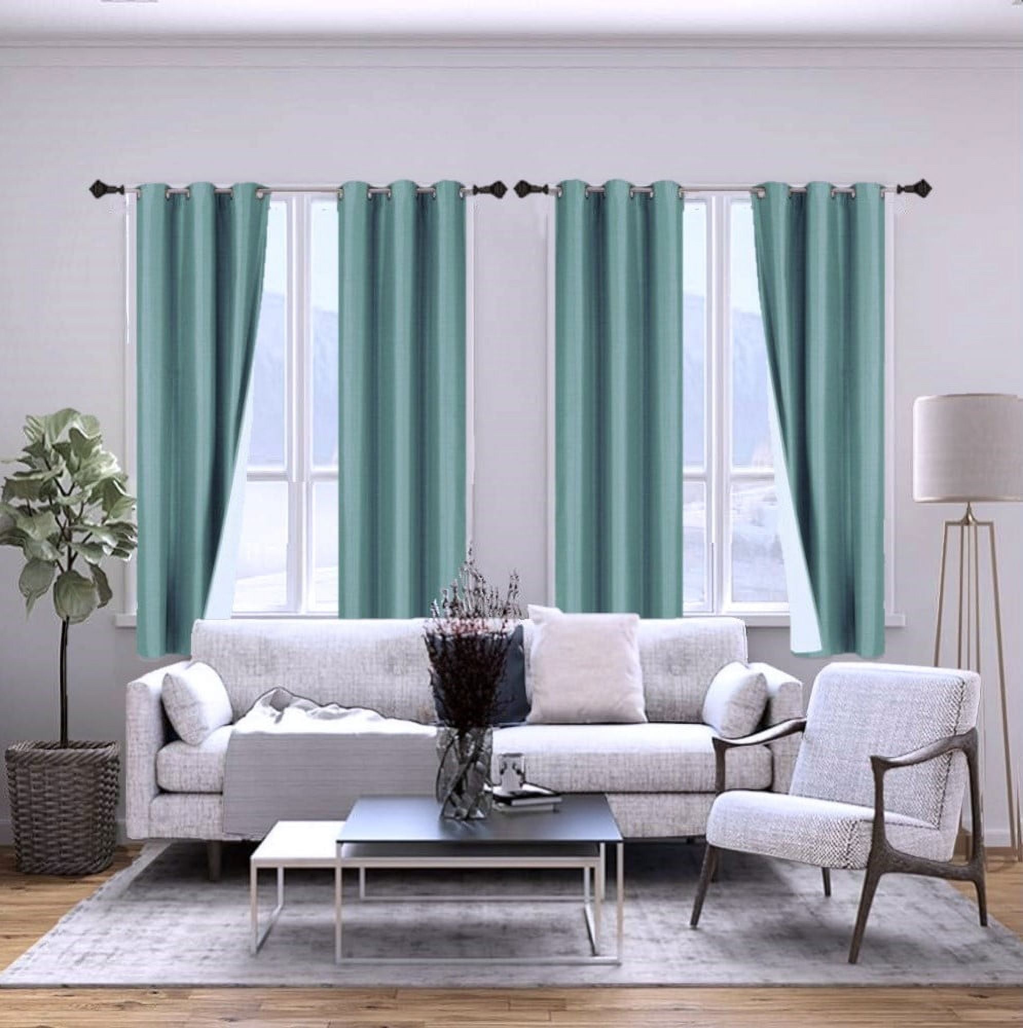 Set of 2 Panels Noa Blackout Thermal lined Window Curtain Drapes With ...