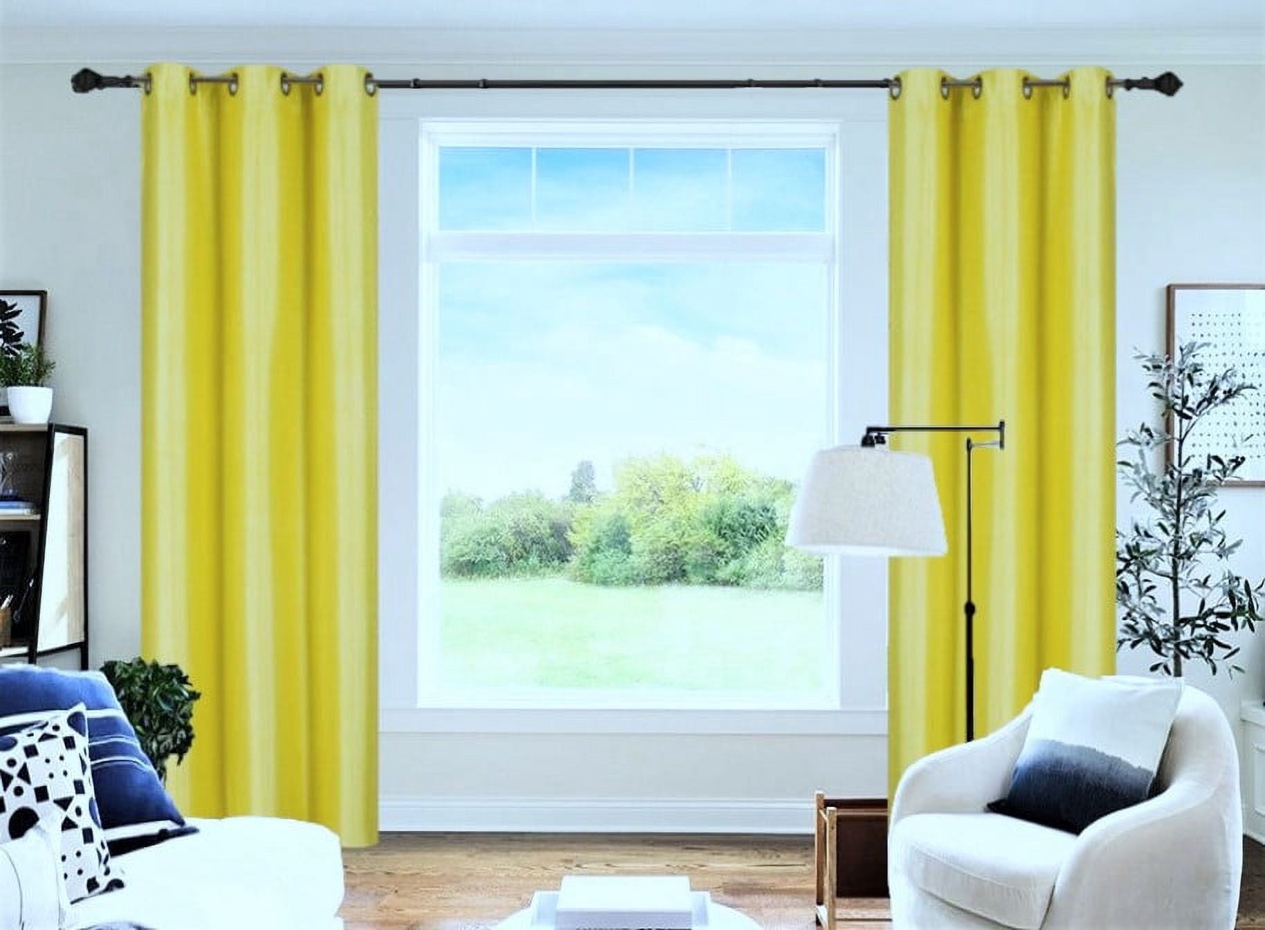 Walmart 100% Blackout Curtains Drapes Set, 2 Panels, Yellow, 84