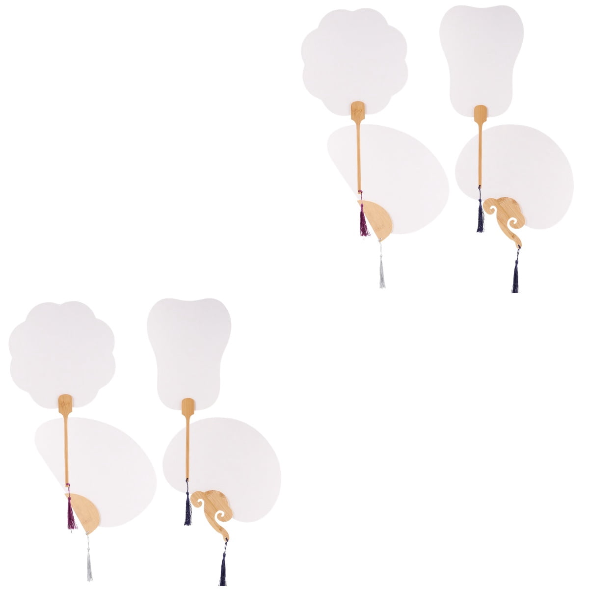 Set of 2 Paper Fan Painting Foldable Handheld Handmade Blank - Walmart.com