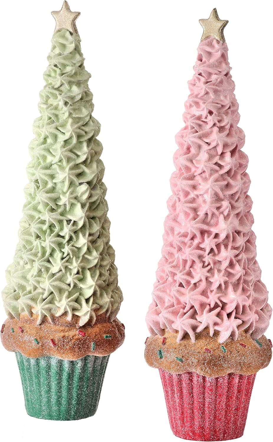 Regency International Resin Frosting Christmas Tree in Cupcake Figurine ...