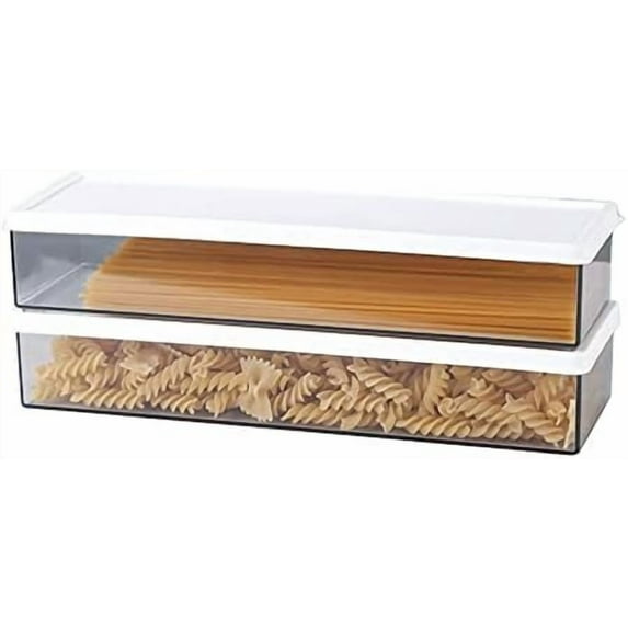 Set of 2 Pcs Clear Plastic Pasta Storage Containers with Lid ...