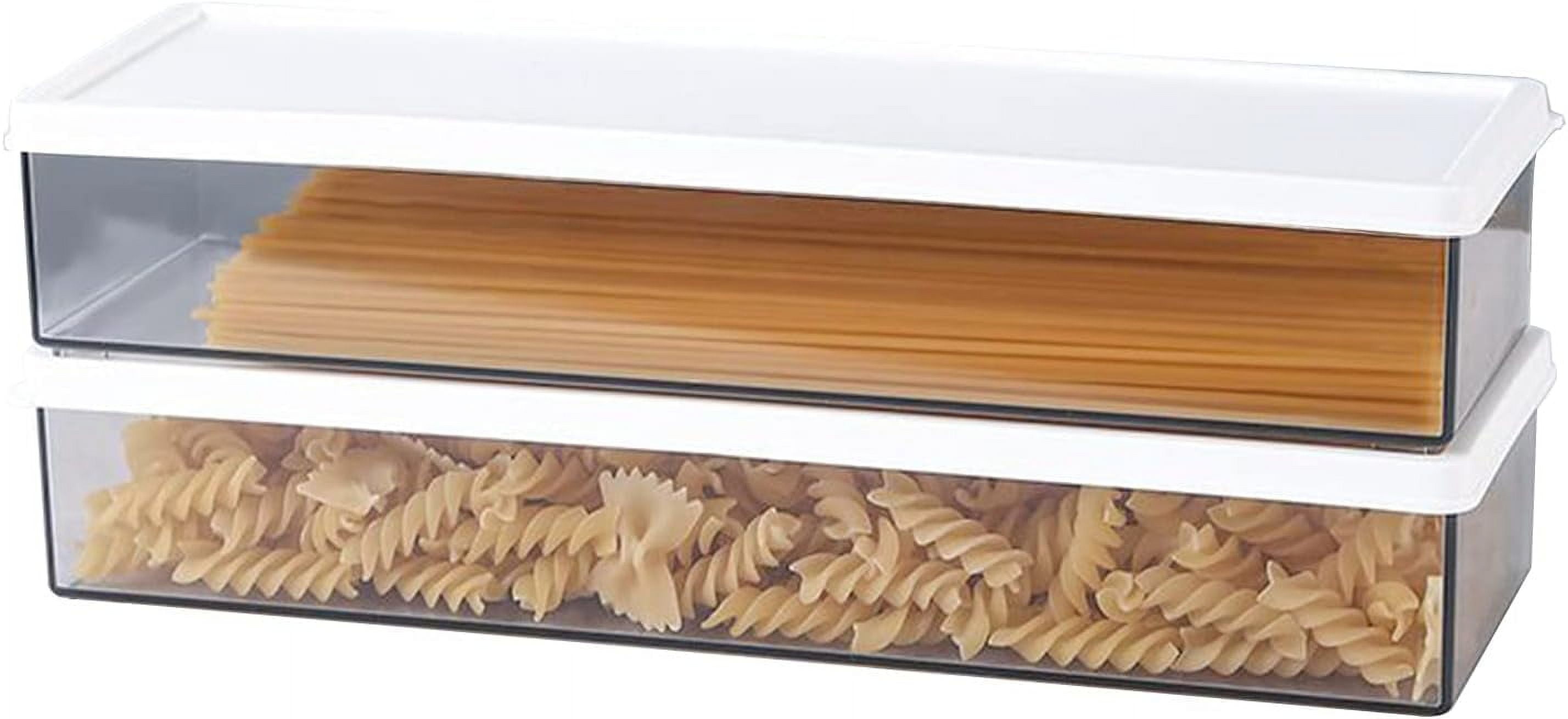 Set of 2 Pcs Clear Plastic Pasta Storage Containers with Lid ...