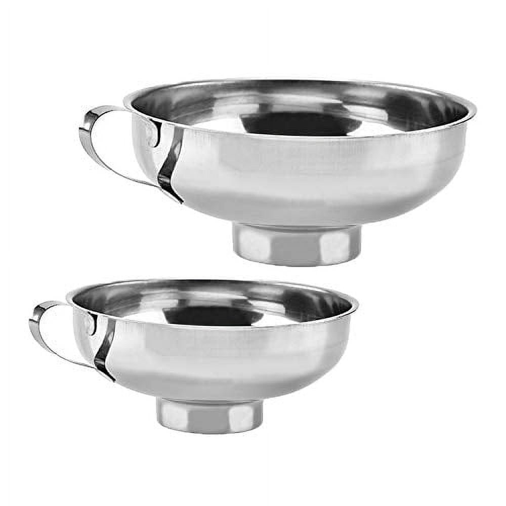 "Stainless Steel Canning Funnel Set, 2 Sizes, Fits Wide Mouth and ...