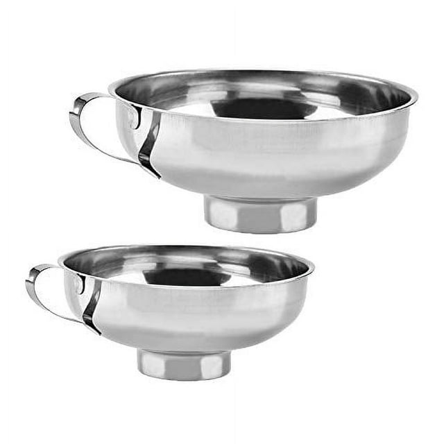 2-Pcs Stainless Steel Mason Jar Funnel Set, Metal Filling Filler with ...