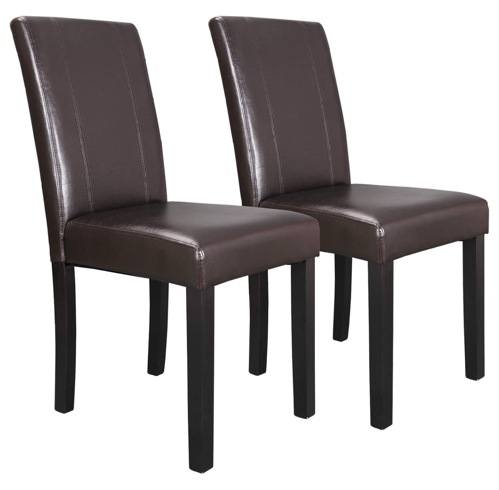 Set of 2 Person Chairs Urban Style Leatherette Padded Parson Dining ...