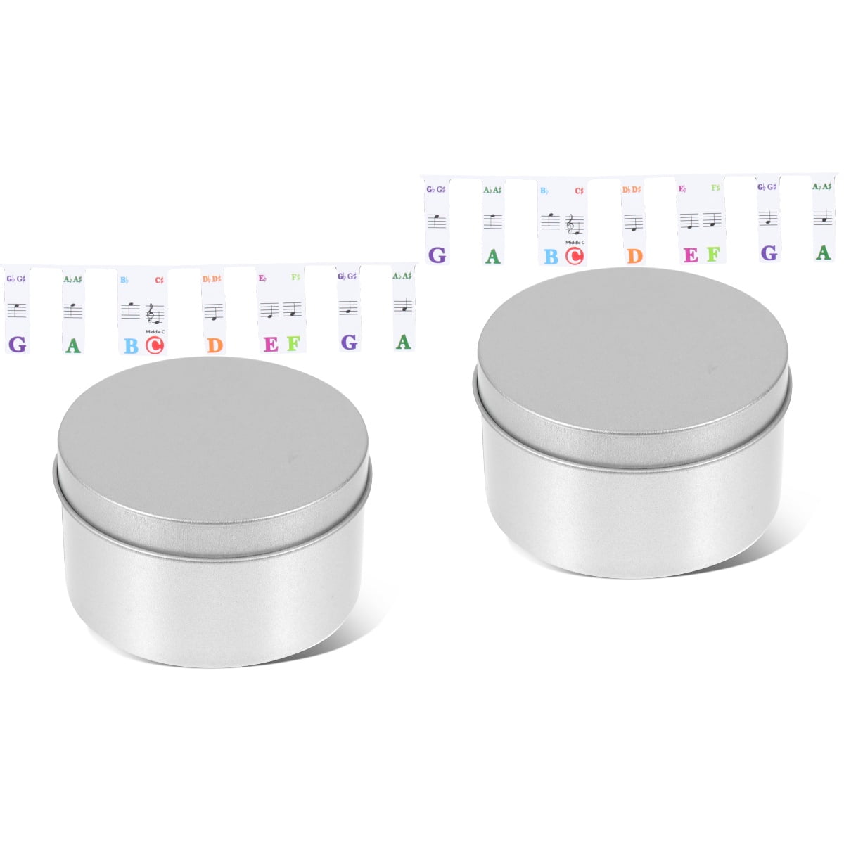 Set of 2 Piano Stickers Keyboard Note Labels 61 Keys Keyboards Child ...