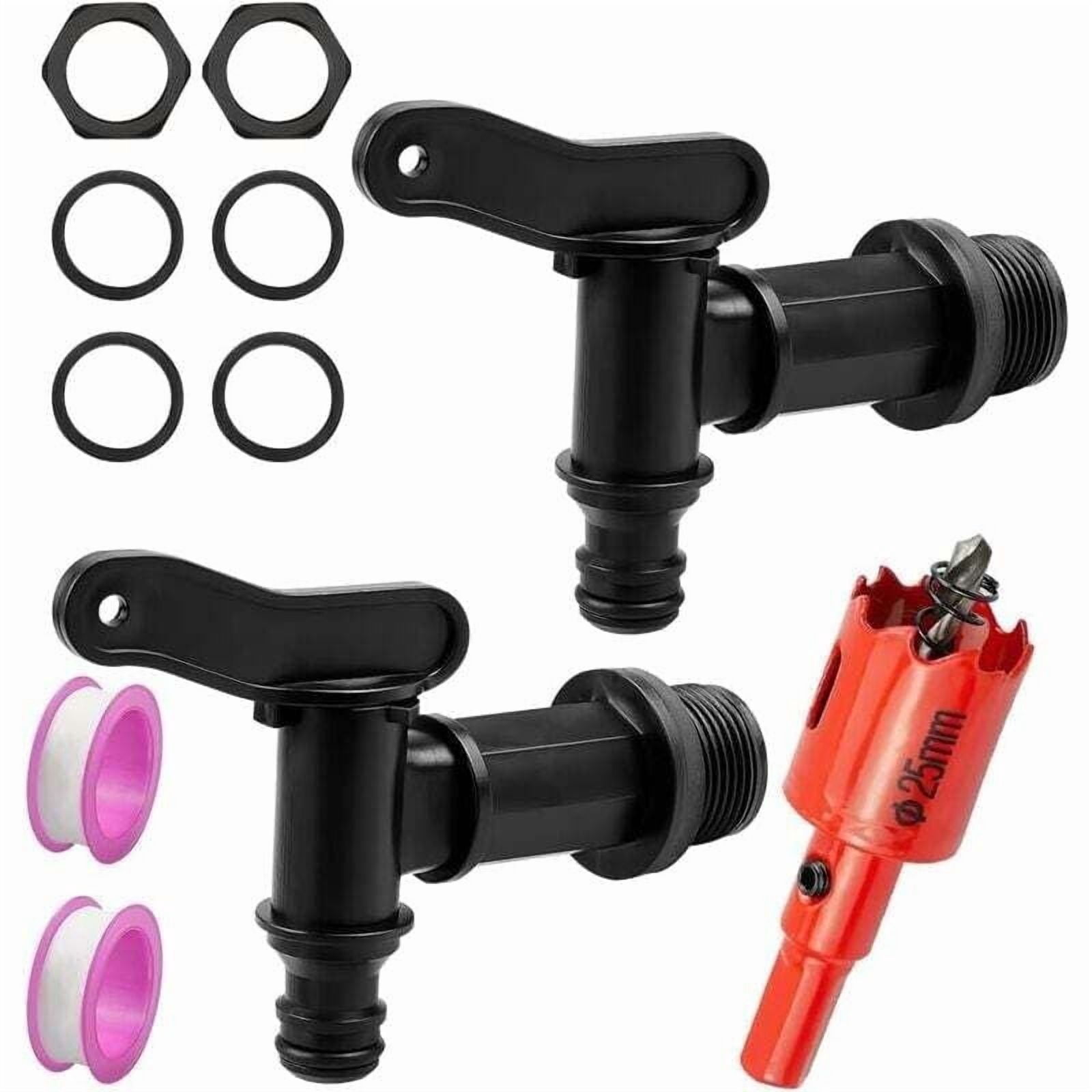 Set of 2 Plastic Tank Taps, Rainwater Collector Taps, Garden Hose Tap ...