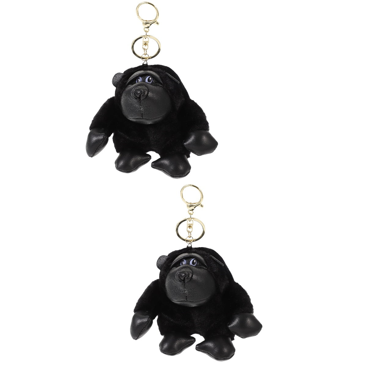 Set of 2 Plush Gorilla Doll Key Fob Keychains Student Black - Walmart.com