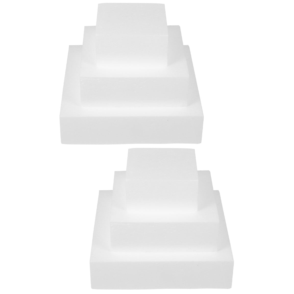 Set of 2 Polystyrene Fake Cakes Square Mousse Foam Model Decorating ...