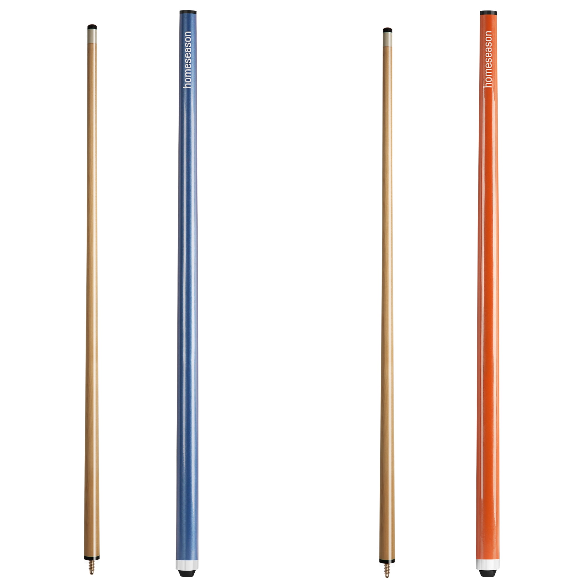 Set of 2 Pool Cues 58 inch Pool Cue Stick with 13mm Fiber Leather tip 2 ...