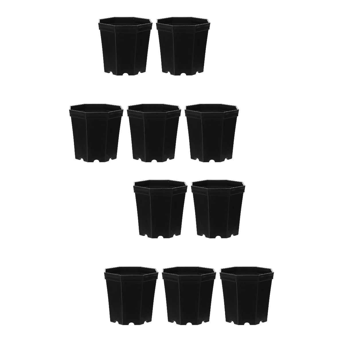 Set of 2 Pot Plant Plastic Octagonal Flower Pot Safe Flower Pot 9 ...