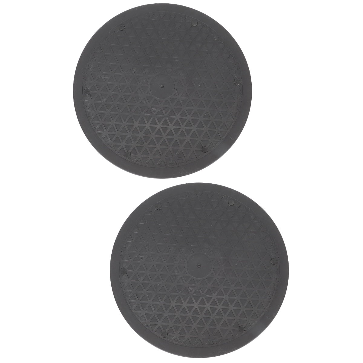 Set of 2 Pot Rotary Turntable Gentle Rotation Turntable 25x25cm Black ...