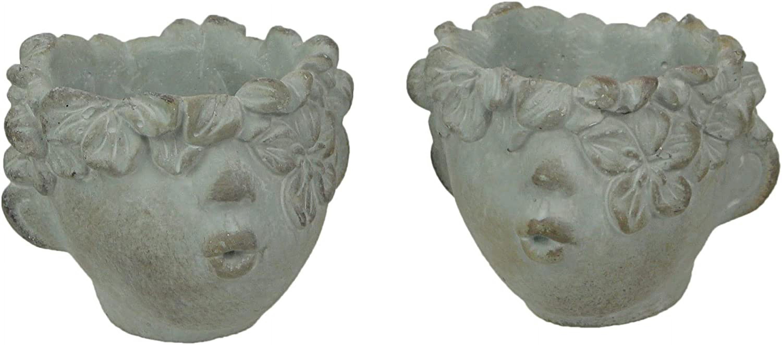 Set of 2 Pucker Up Grey Concrete Head Kissing Face Mini Decorative ...