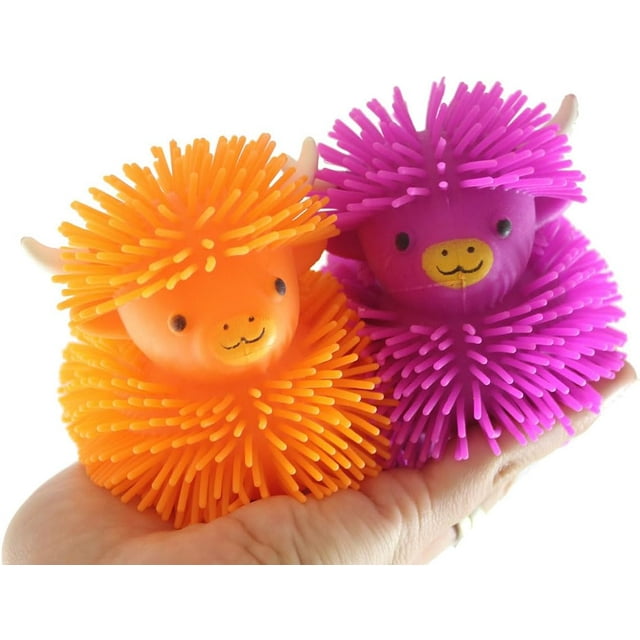 Set of 2 Puffer Highland Cow Fidget Toys - Air Filled Sensory Stress ...