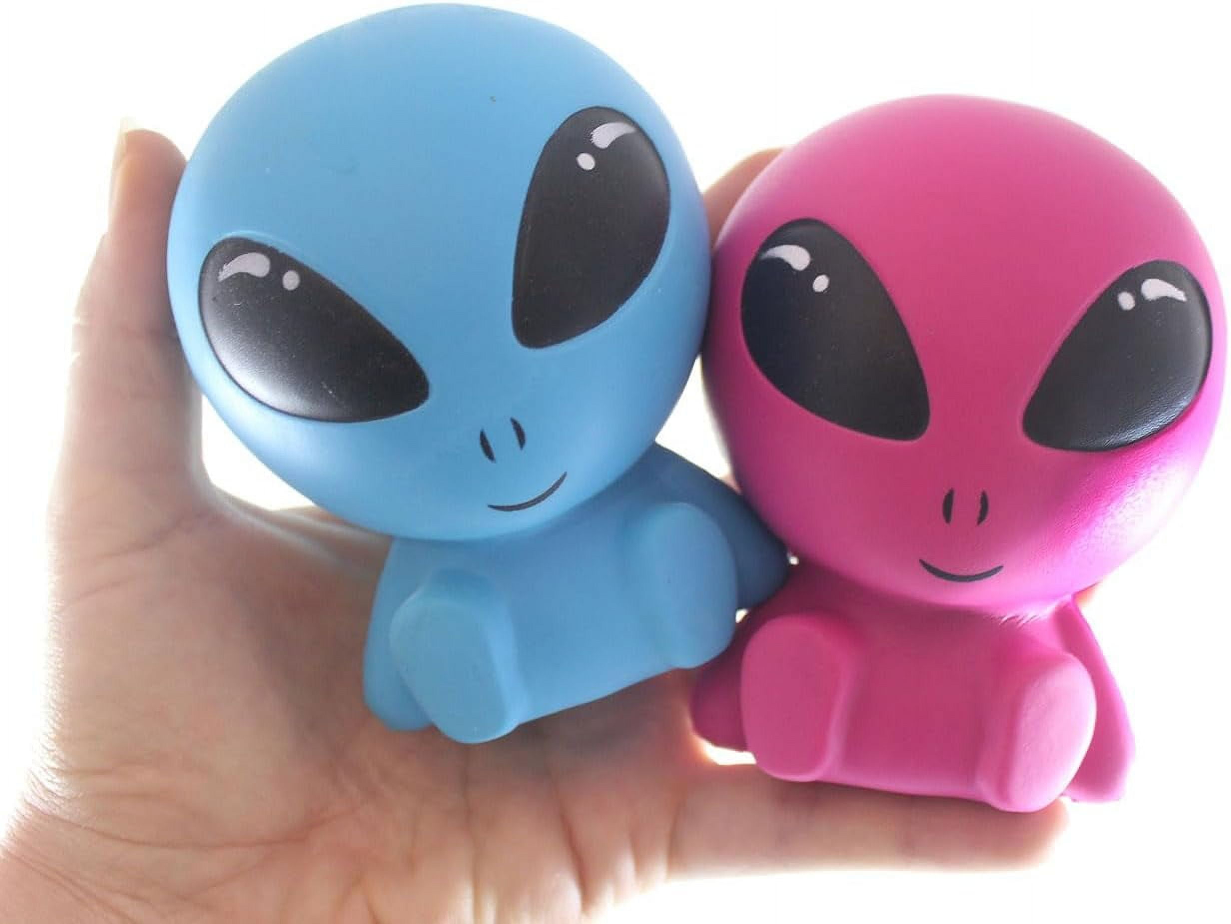 Set of 2 RANDOM COLOR Bright Alien 4.25" Squishy Slow Rise Foam ...