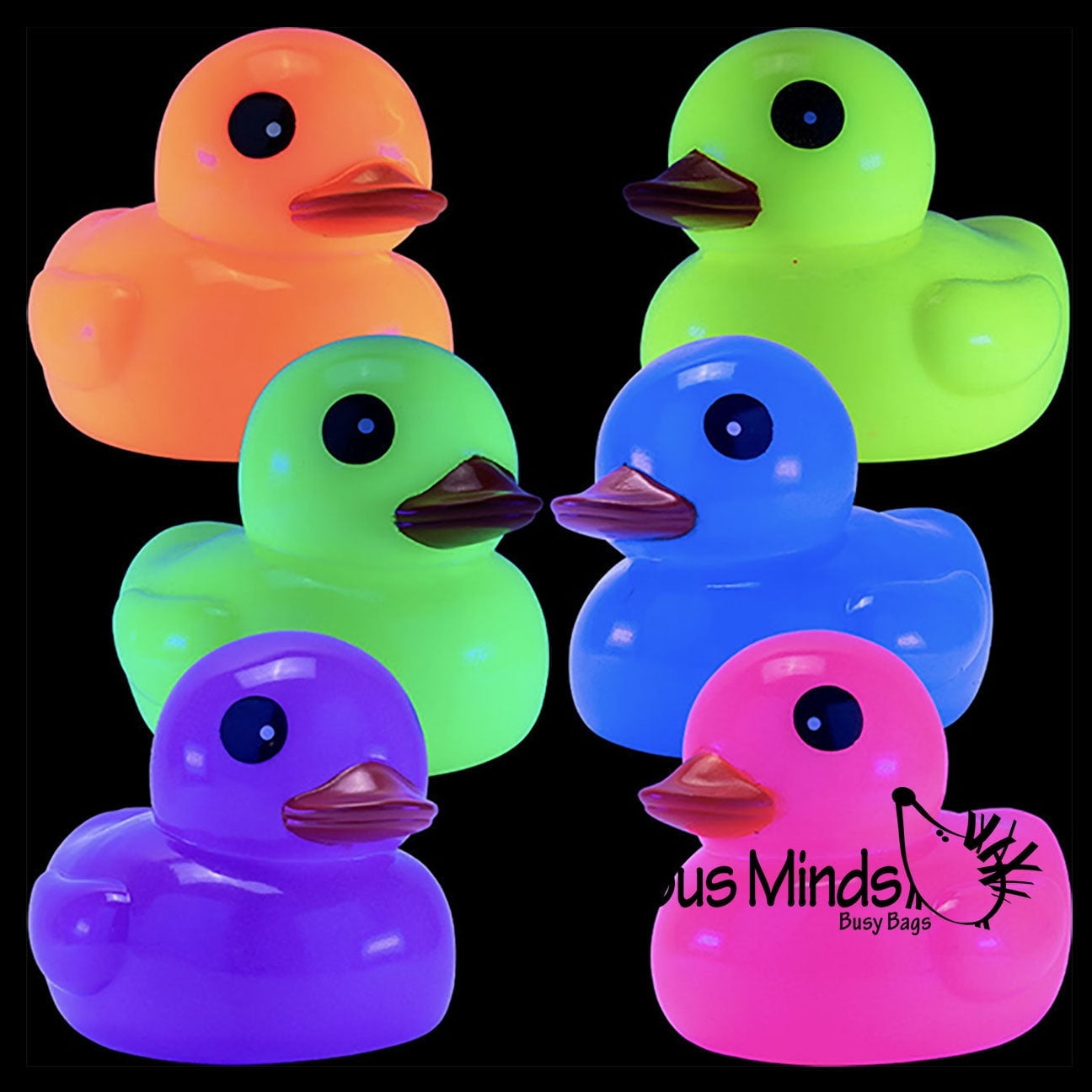 Set of 2 RANDOM Jumbo Neon Rubber Ducks - Rubber Ducky Duckies - Cute ...