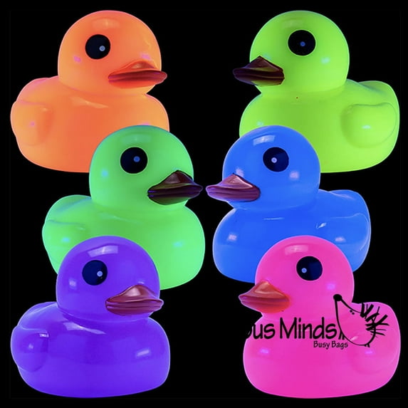 Set of 2 RANDOM Jumbo Neon Rubber Ducks - Rubber Ducky Duckies - Cute ...