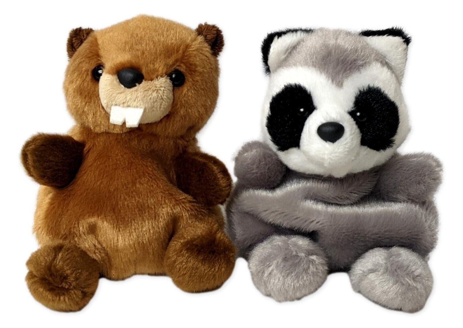 Set of 2 RASCAL RACCOON & CHEWY BEAVER Palm Pals 5" Stuffed Animal ...