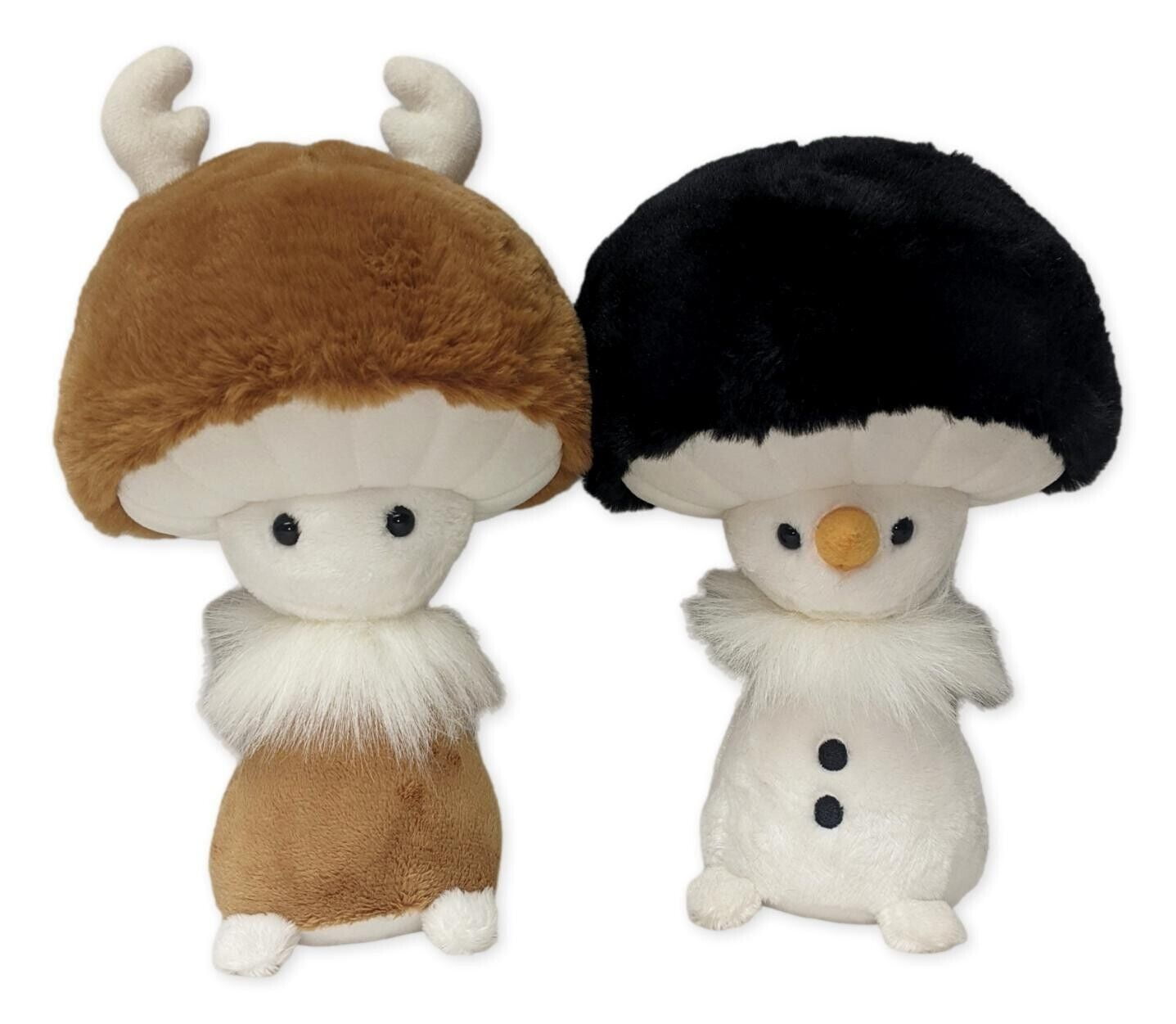 Set of 2 REINDEER & SNOWMAN FUNGI FRIENDS 9" Stuffed Mushroom Plush by ...