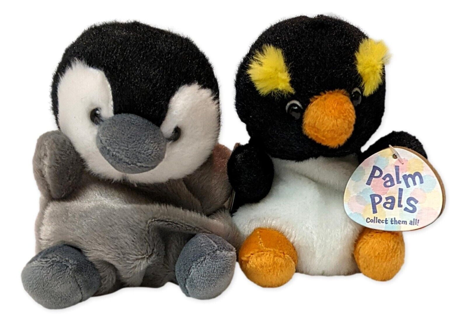 Set of 2 ROCKHOPPER & EMPEROR PENGUIN Palm Pals 5" Stuffed Animal Plush ...