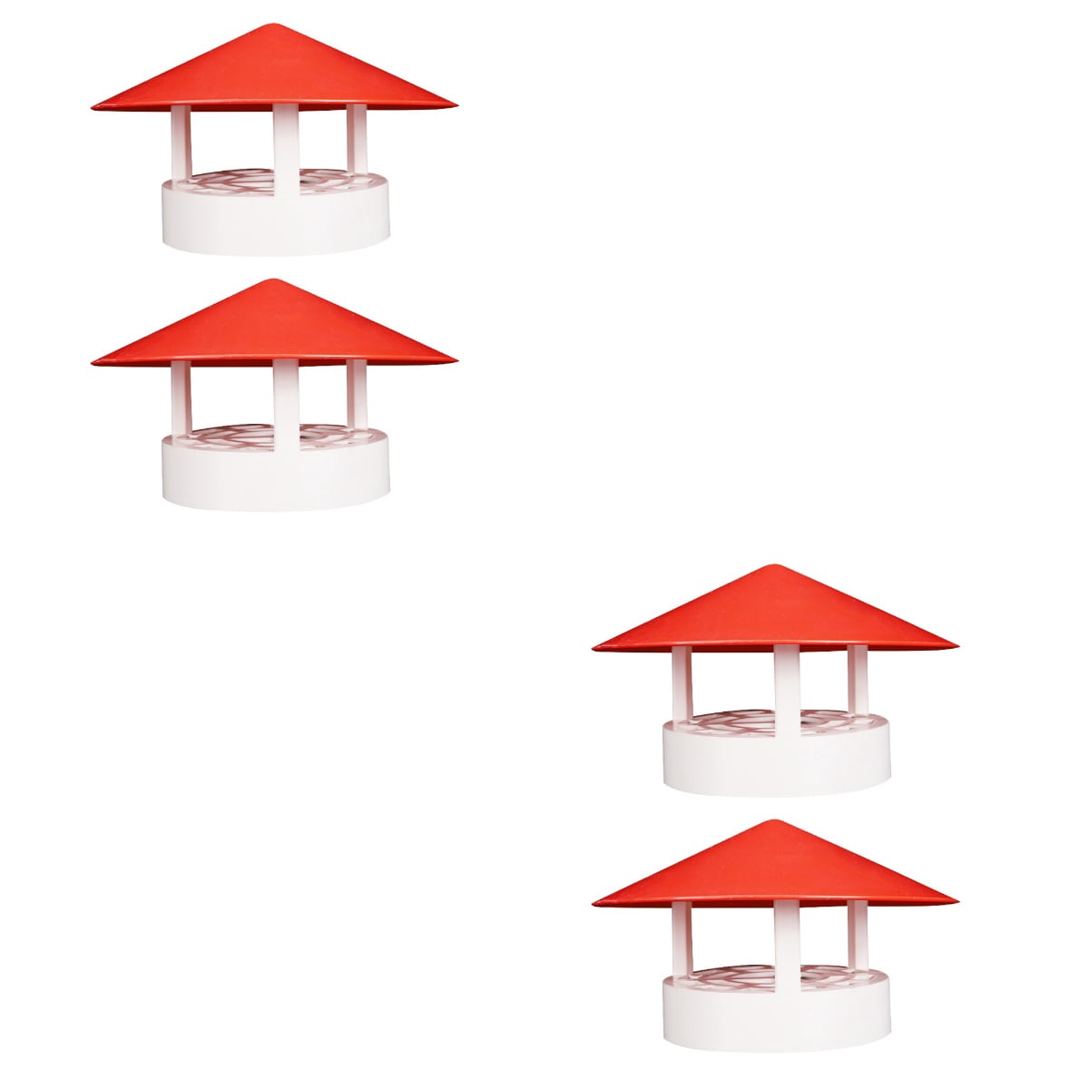 Set of 2 Rain Hat Exhaust Cover Roof Pipe Cap for Cone Insulation Red ...