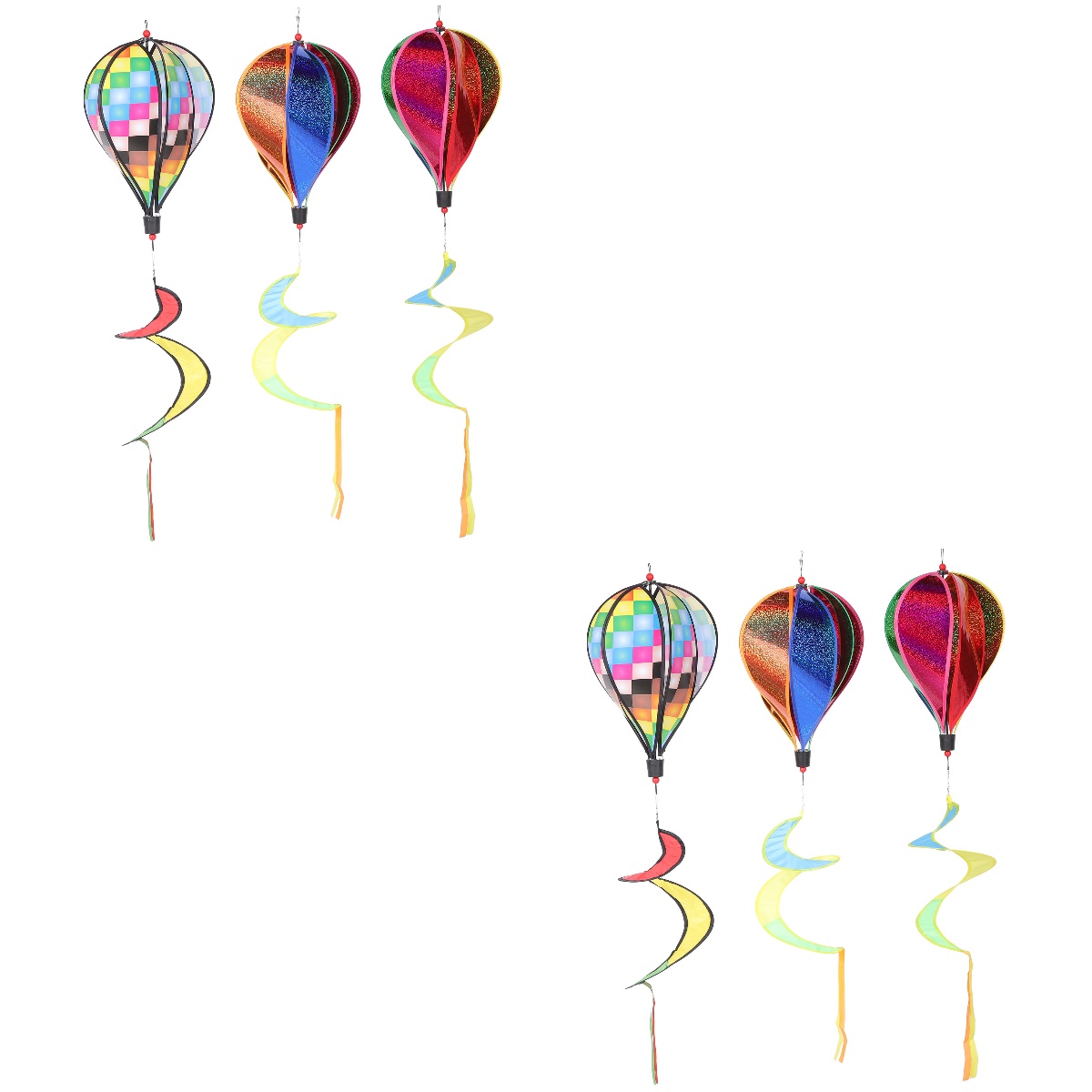 Set of 2 Rainbow Pinwheel Outdoor Wind Spinner Spinning Balloons ...