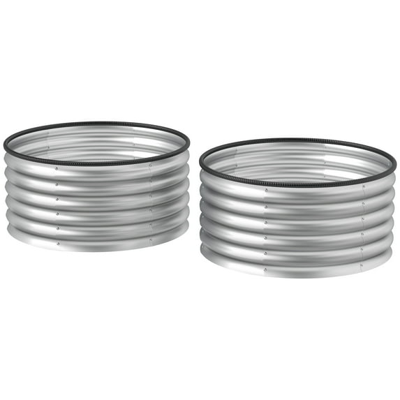 Set of 2 Raised Garden Bed, Metal Planter Box with Safety Edging, Easy ...