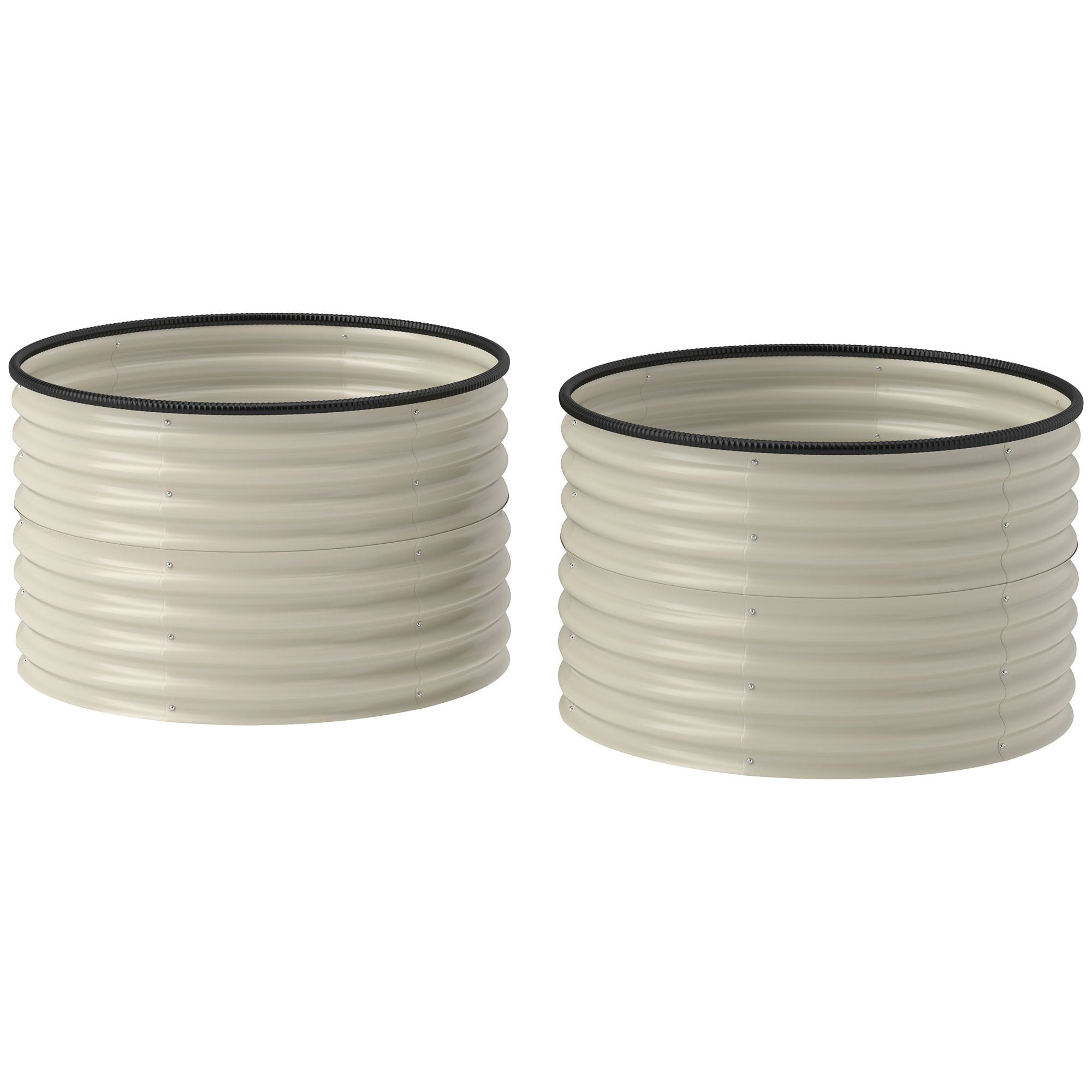 Set of 2 Raised Garden Bed, Metal Planter Box with Safety Edging, Easy ...