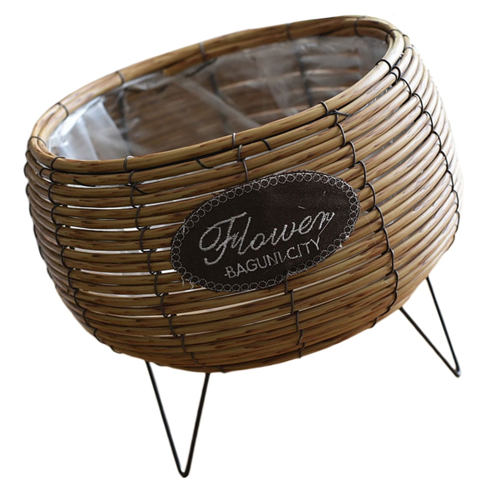 Hytrove Plastic Rattan Flowerpot Minimalist Families Storage Container ...