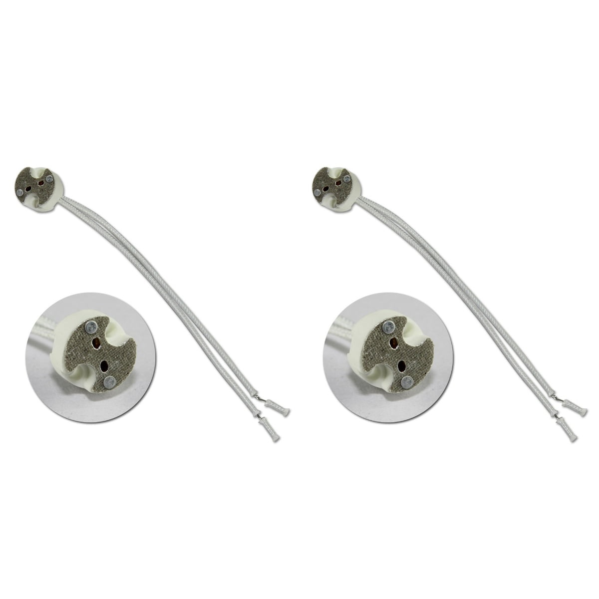 Set of 2 Recessed Downlights Ceramic Wire Connector MR16 Lamp Holder ...