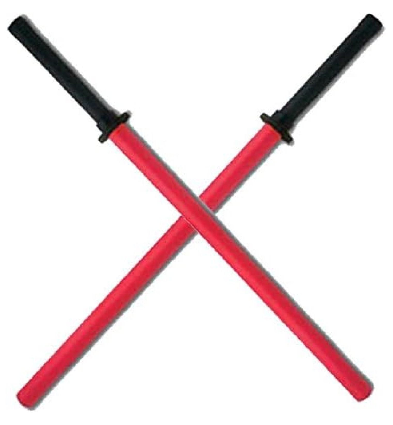 Set of 2 Red Padded Sparring Bokken Foam Sword Practice Blade - Walmart.com
