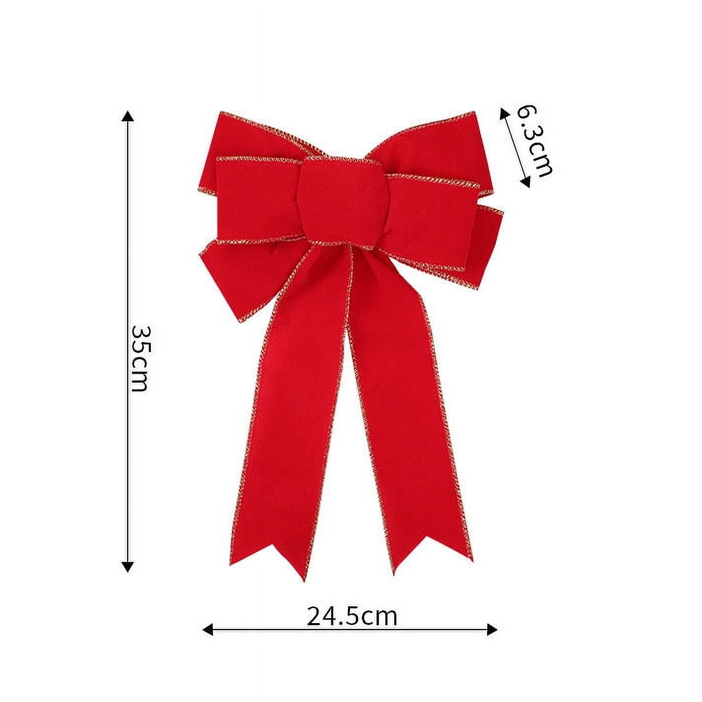 Set of 2 Red Velvet Bows 13.8" Long 9.7" Wide Holiday/Christmas Bows ...