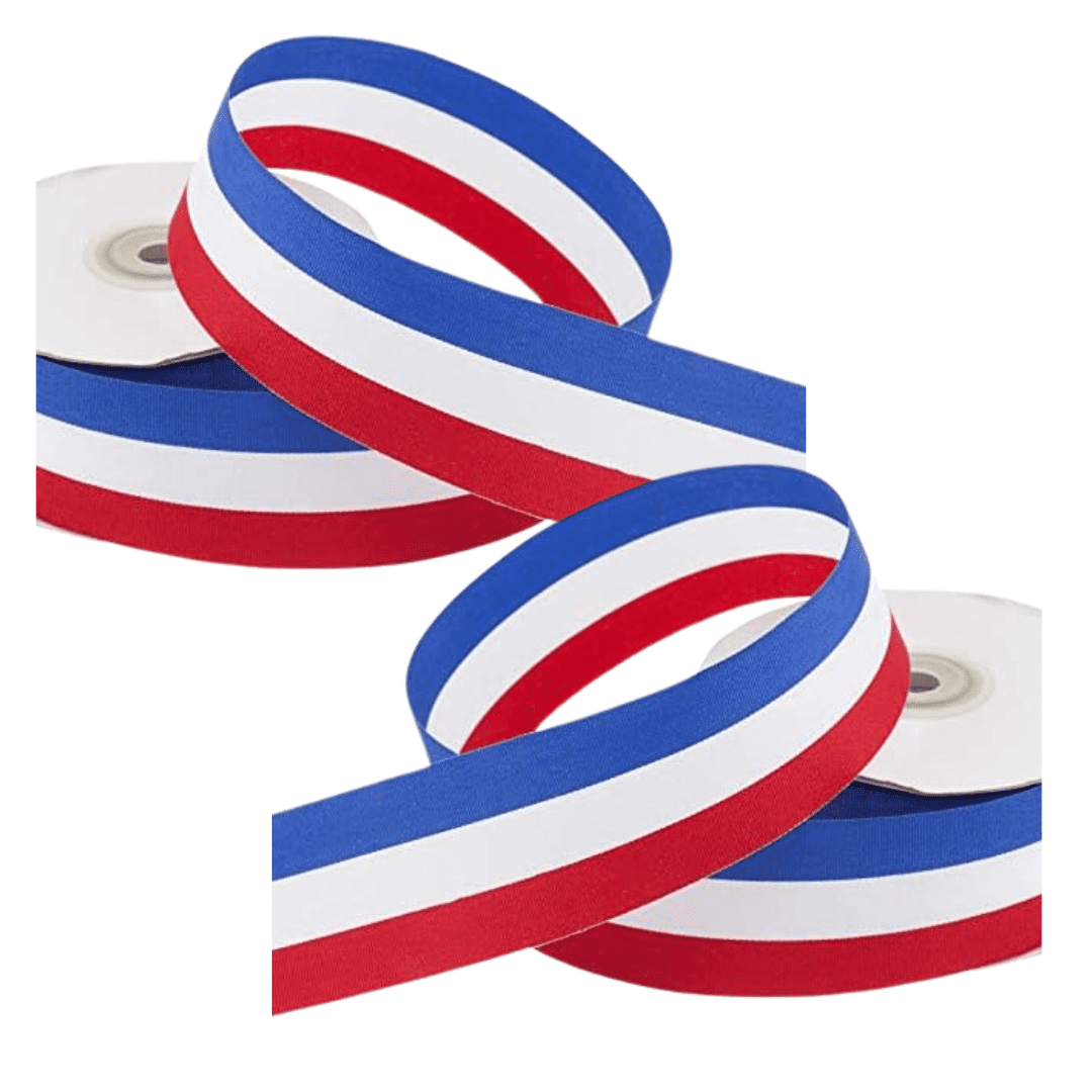 Set of 2 Red, White, and Blue Patriotic Striped Ribbon Rolls - For ...