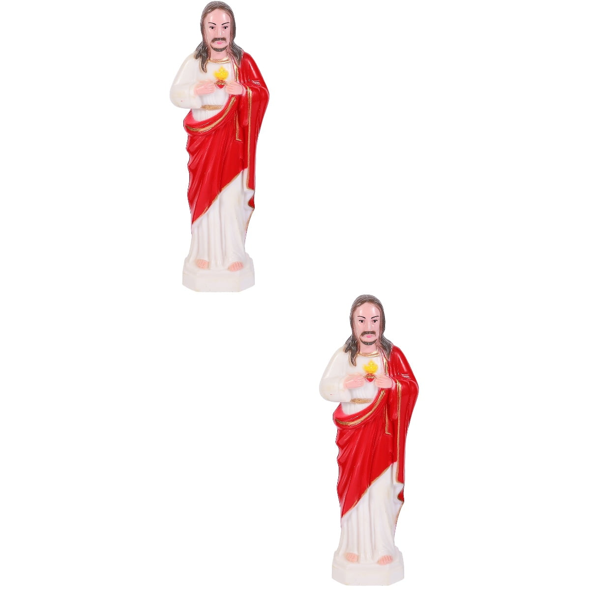 Set of 2 Religious Gift Jesus Statue Statues Saint Plush Red - Walmart.com