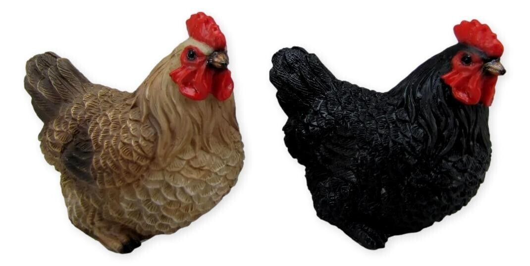 Set of 2 Resin Hen BARNYARD CHICKEN Figurines, by MayRich Co. - Walmart.com