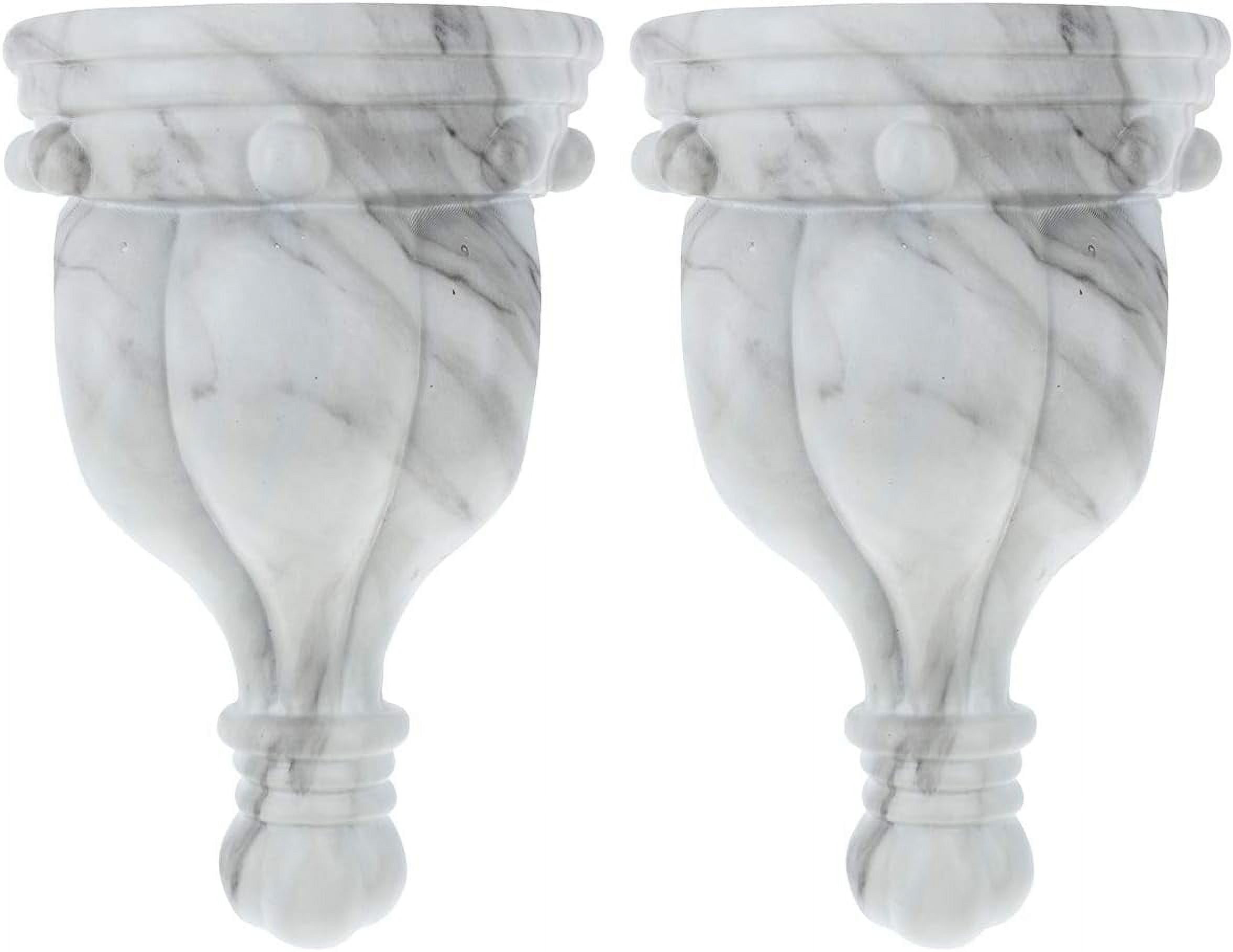 Set of 2 Rigaud Drapery Sconce, 1 3/4-inch Diameter, White Marble ...