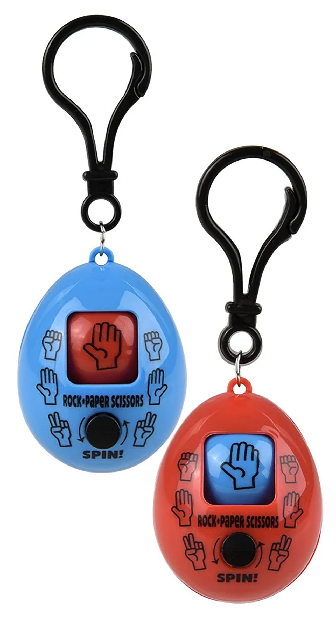 Set of 2 Rock, Paper, Scissors, Shoot Fidget Toy with Keyring - Mini ...