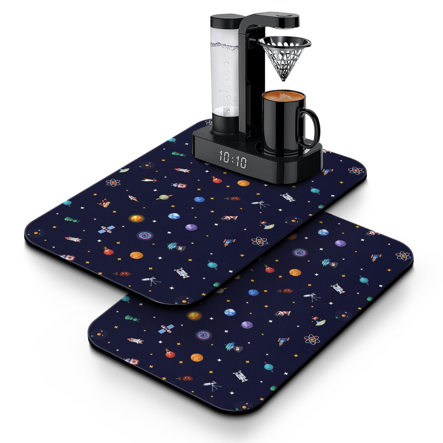 Set of 2 Rocket Coffee Mats - Absorbent Countertop Protector for Coffee ...